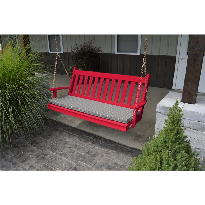 6' Traditional English Porch Swing Pine Wood – Float In Air