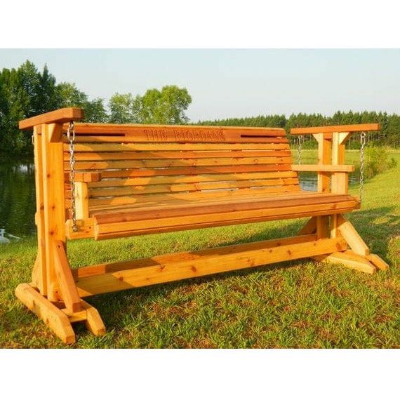 Cedar glider bench store